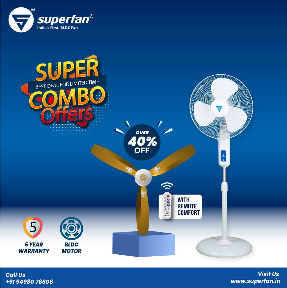 Super Visiree P6 BLDC Pedestal Fan with Remote | Superfan