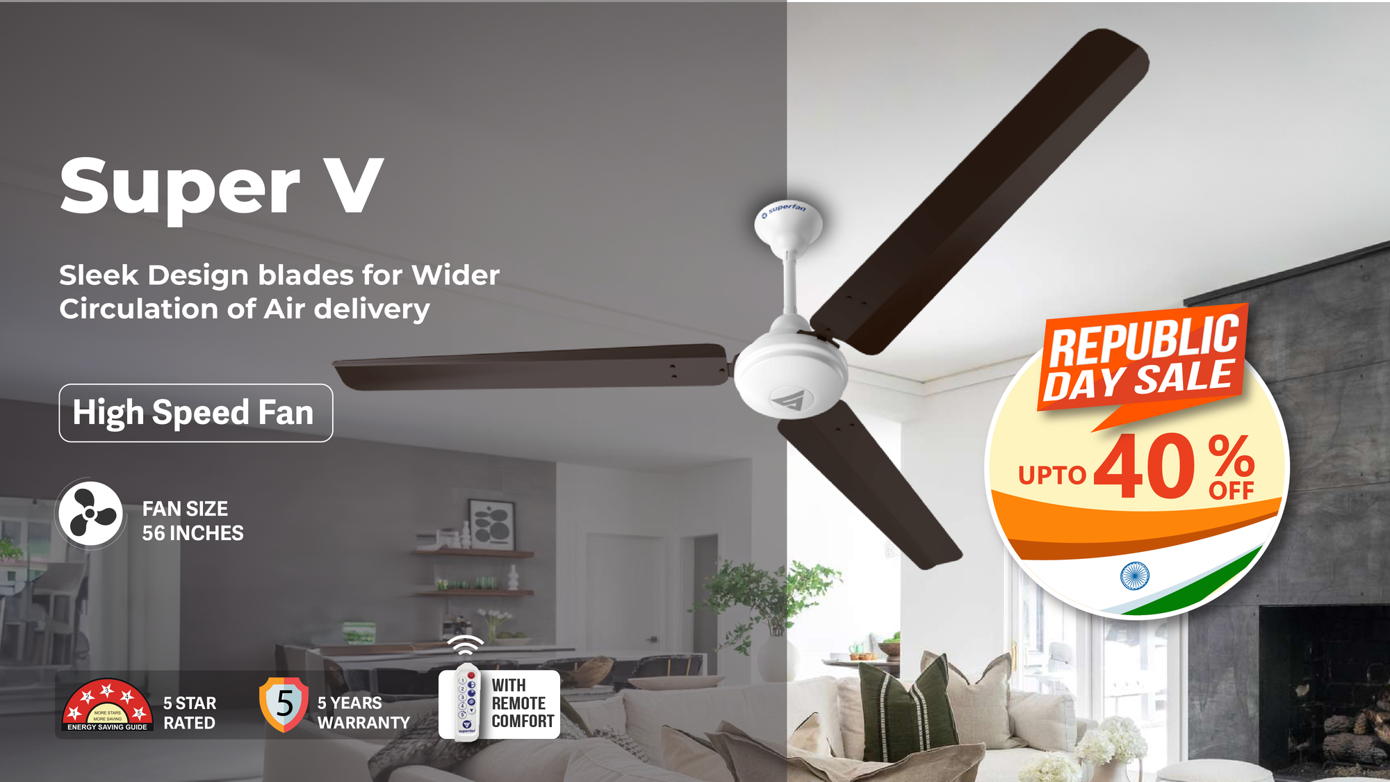 India's First BLDC Ceiling Fan | 5 Years Warranty – Superfan