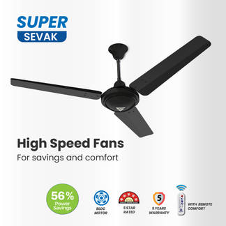 Super Sevak BLDC Ceiling Fan|1200mm|5 year warranty| 5 star rated ...