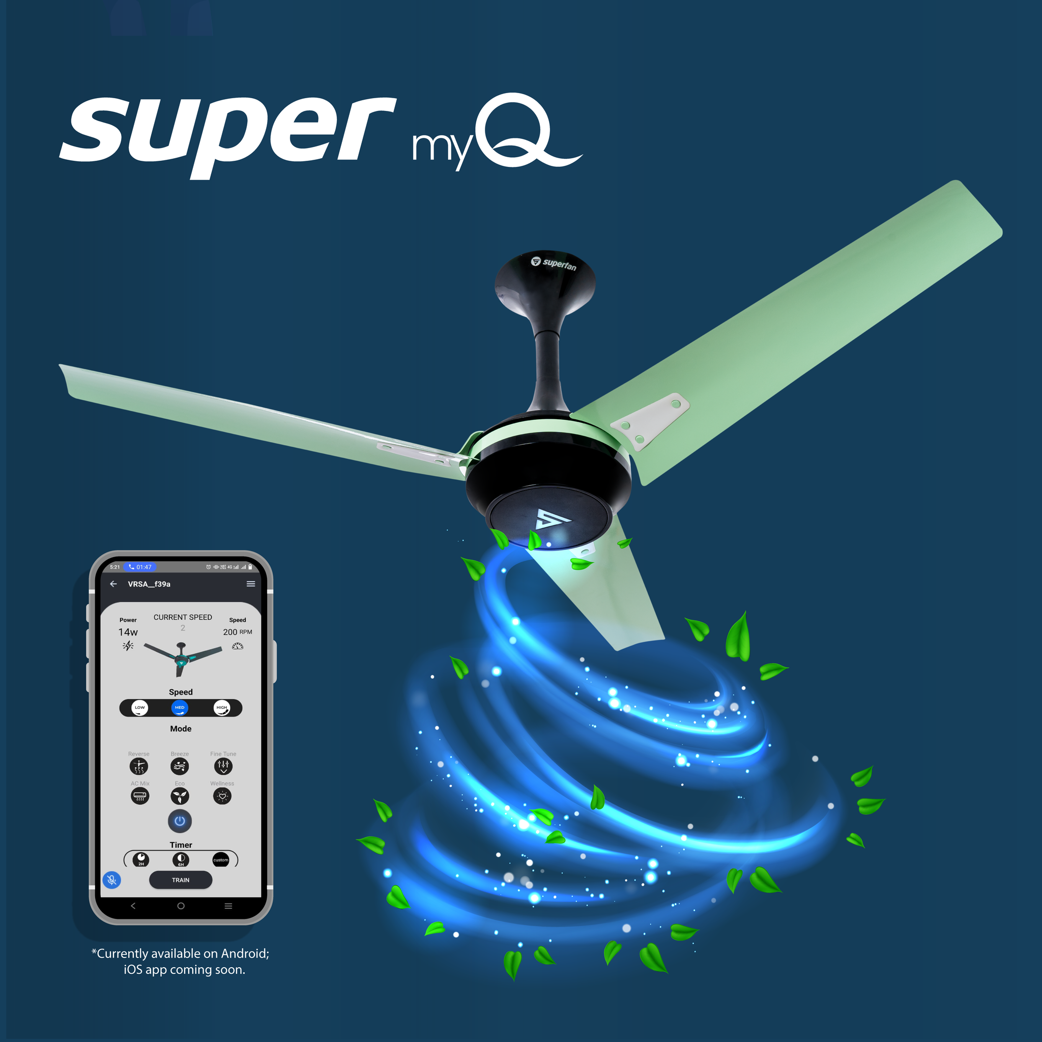 Super myQ BLDC Ceiling Fan|Direct Voice Command|No app| No Assistant ...